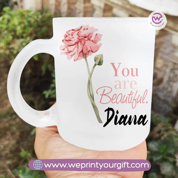 Custom Mug-Matt Glass Mug- Floral – WE PRINT