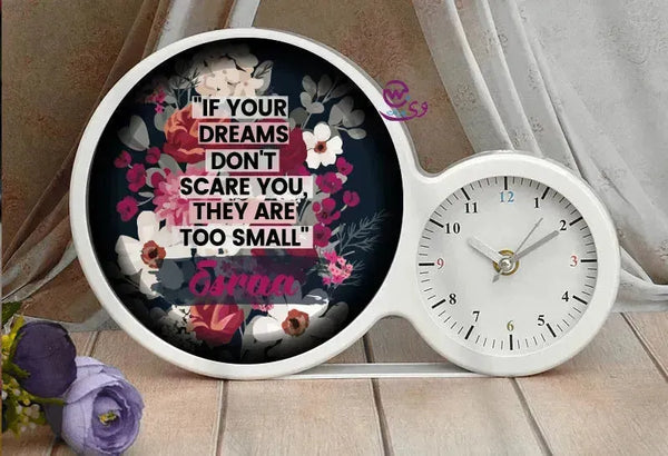 Lighting Mirror With Clock - Names – WE PRINT