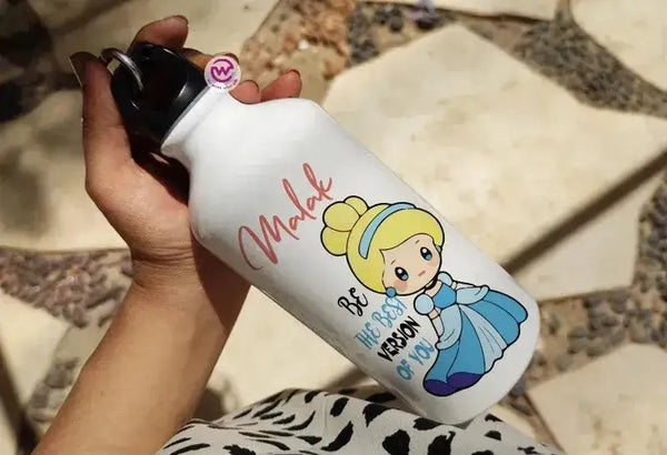 Water Bottle flask -Aluminum -DISNEY PRINCESS – WE PRINT